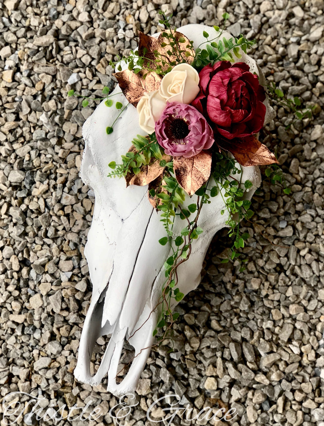 Authentic Floral Cow Skull – Thistle & Grace