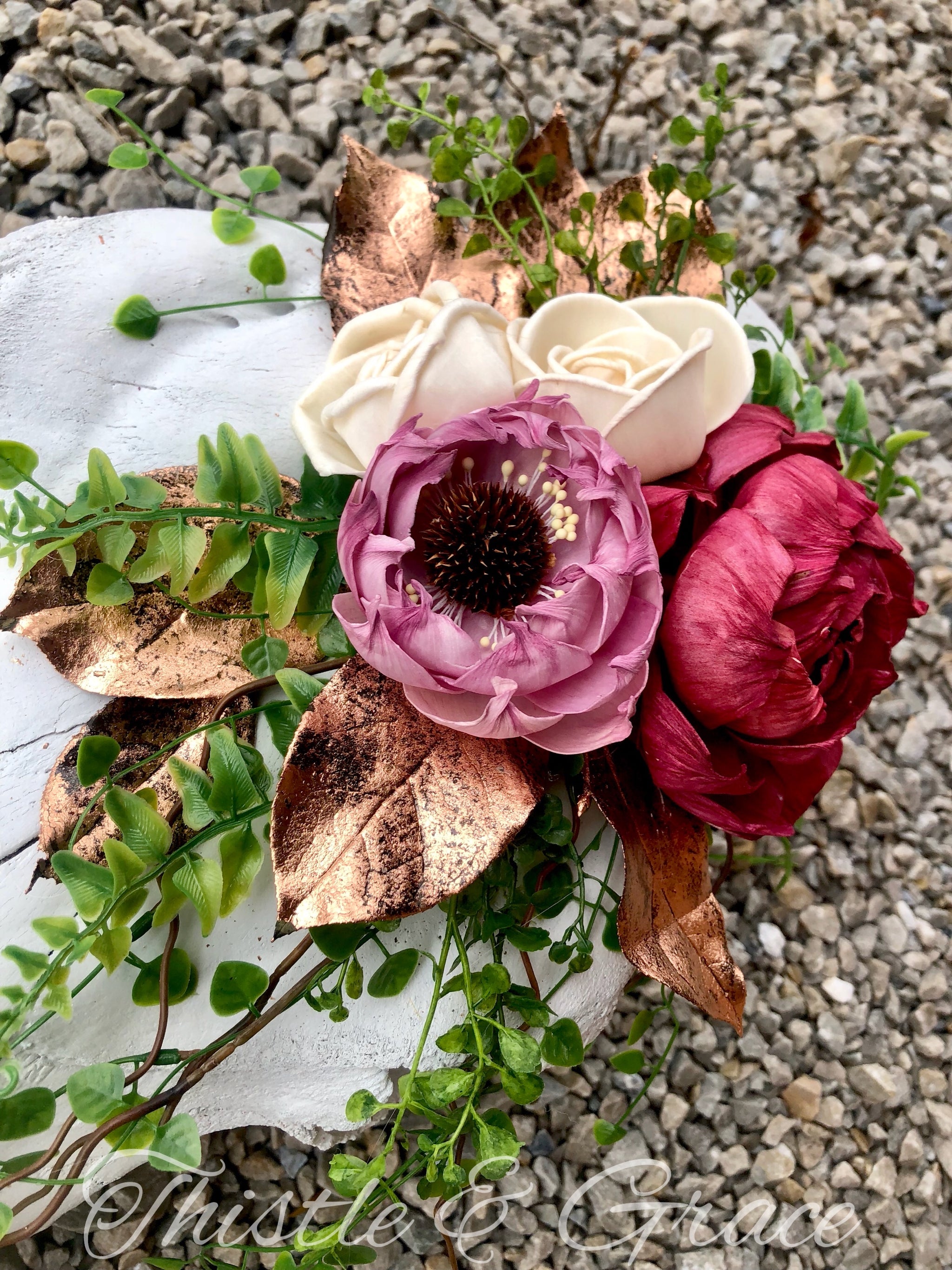 Authentic Floral Cow Skull – Thistle & Grace